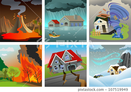 Natural Disaster Earthquake Drawing