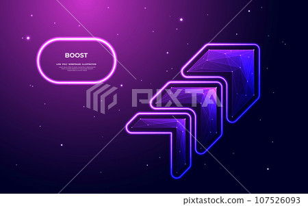 Futuristic neon speed arrow up. Boost and fast... - Stock Illustration ...
