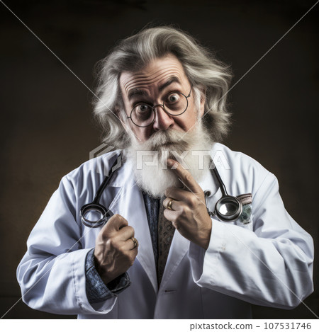 lifestyle photo humor an elderly old doctor - Stock Illustration ...