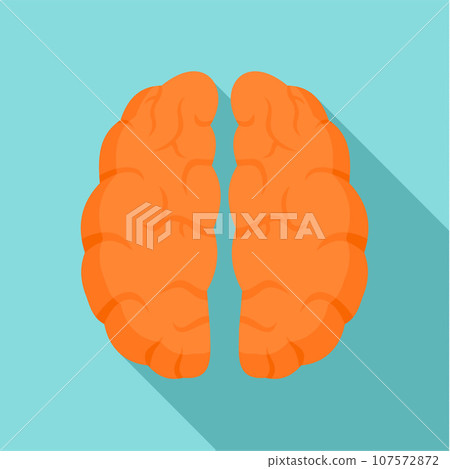 Human brain icon. Flat illustration of human... - Stock Illustration ...