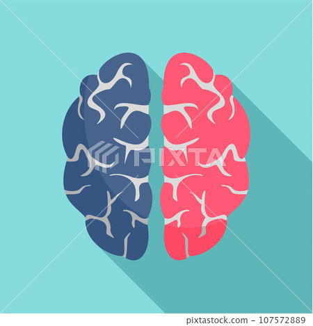 Genius brain icon. Flat illustration of genius... - Stock Illustration ...