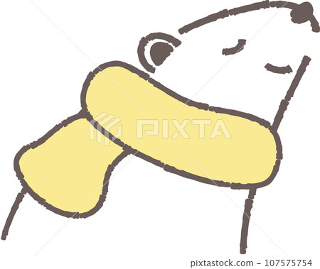 Illustration of a polar bear wearing a muffler... - Stock Illustration ...
