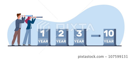 Concept of long range planning, businessmen... - Stock Illustration ...