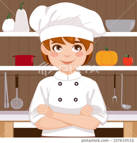Young Cook Chef In Autumn Kitchen - Stock Illustration [107619518] - PIXTA