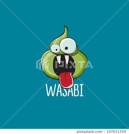 cartoon wasabi smiling character isolated on... - Stock Illustration ...