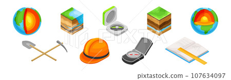 Geology and Earth Exploration Scientific... - Stock Illustration ...