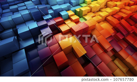 3D vibrant pattern of overlapping squares in a... - Stock Illustration ...