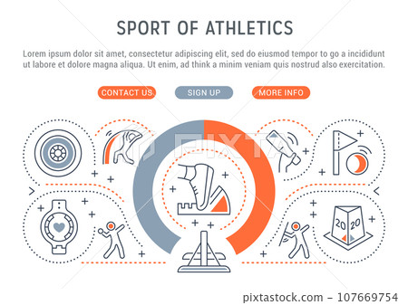 Vector Banner of the Sport of Athletics. - Stock Illustration ...