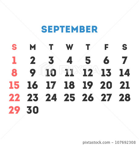 September 2024 month calendar. Vector... - Stock Illustration ...