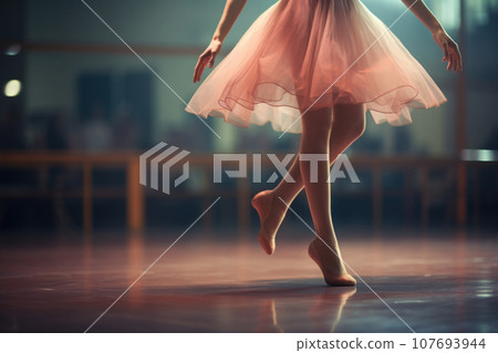 Ballerina dancing in ballet class. Generative AI - Stock Illustration ...
