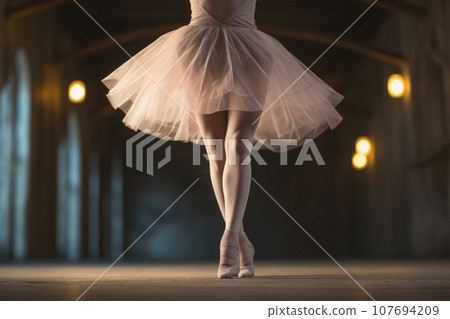 Ballerina dancing in ballet class. Generative AI - Stock Illustration ...