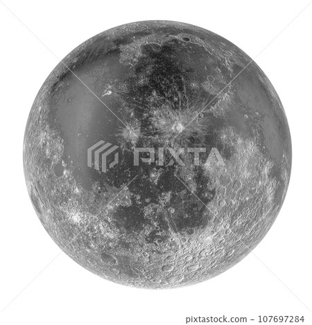 Moon with realistic texture map, 3D rendering-插圖素材 [107697284] - PIXTA圖庫