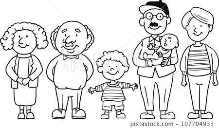 Simple and cute illustration of a family of... - Stock Illustration ...
