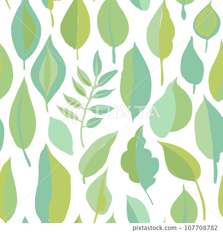 Floral Pattern of light Green Color Leaves on... - Stock Illustration ...