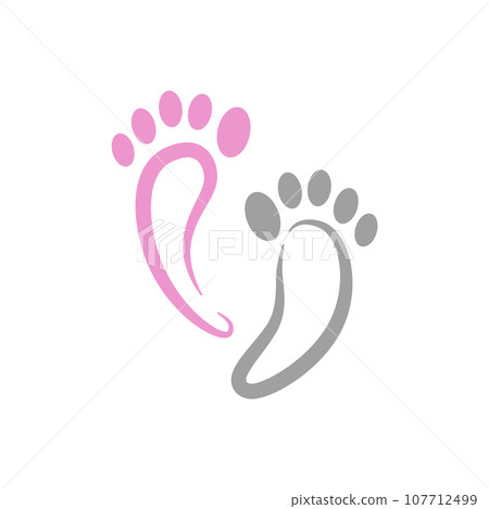 Vector footprint footstep logo design template - Stock Illustration ...