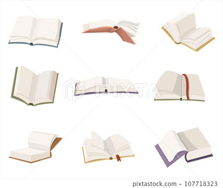 A set of open books. Vector illustration on a... - Stock Illustration ...