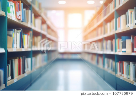 Blurred public library interior. Blurry... - Stock Illustration ...