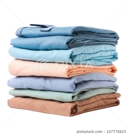 Stack of clean clothes isolated - Stock Illustration [107778825] - PIXTA