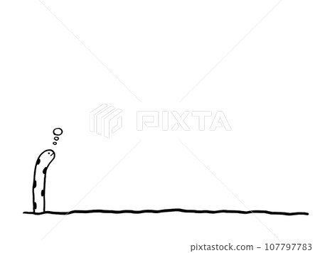 Cute garden eel frame / hand-drawn illustration... - Stock Illustration ...