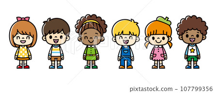Smiling children from various countries - Stock Illustration [107799356 ...