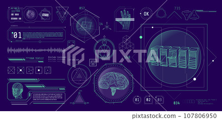 HUD interface design for decoding big data. - Stock Illustration ...