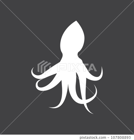 Octopus Logo, Simple Line Design, Sea Animal... - Stock Illustration ...