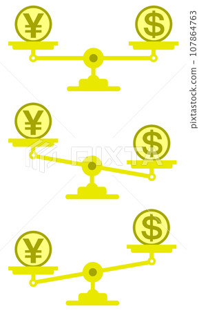 Illustration showing the state of weak yen and... - Stock Illustration ...