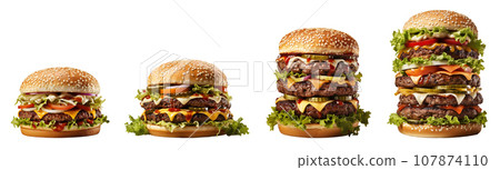 Set of Delicious Single, Double, Triple and... - Stock Illustration [107874110] - PIXTA