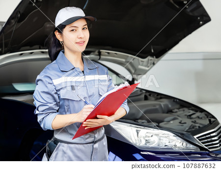 Female car mechanic AI generated image - Stock Illustration [107887632 ...