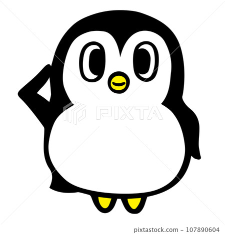 Cute simple penguin salute pose - Stock Illustration [107890604] - PIXTA