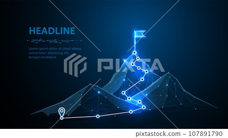 Digital mountain route. Digital technology... - Stock Illustration ...