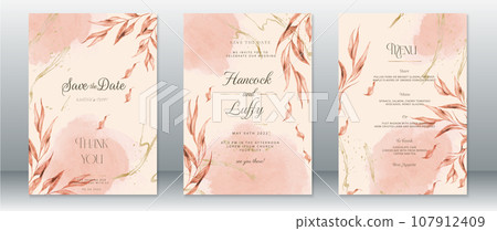 Wedding invitation card template nature design - Stock Illustration ...