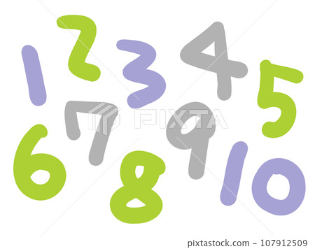 Cute colorful numbers 1 to 10/handwritten... - Stock Illustration ...