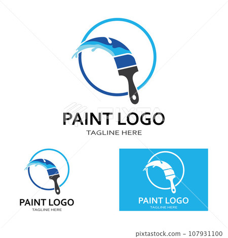 Paint brush logo design with a modern and... - Stock Illustration ...