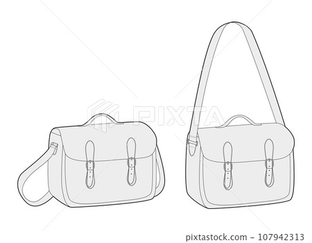 Satchel Cross-Body Bag messenger silhouette...-插圖素材 [107942313] - PIXTA圖庫
