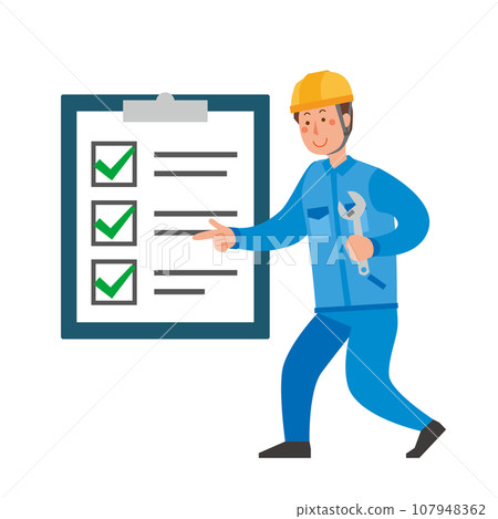 Man in manufacturing industry doing inspection - Stock Illustration ...