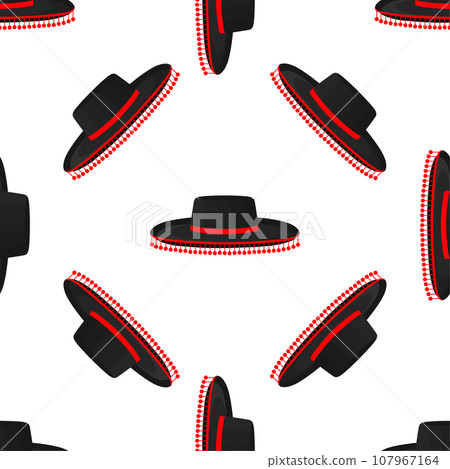 Pattern mexican hats sombrero, beautiful caps - Stock Illustration ...