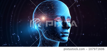 Concept of artificial intelligence, robot face... - Stock Illustration ...