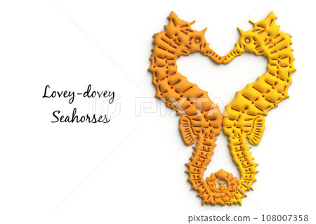 Seahorse making a heart symbol with a kiss - Stock Illustration ...