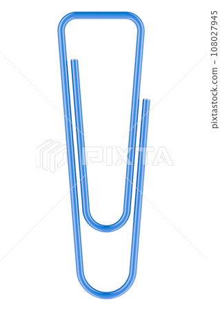 Blue Paper Clip with PVC Coated, 3D rendering - Stock Illustration ...