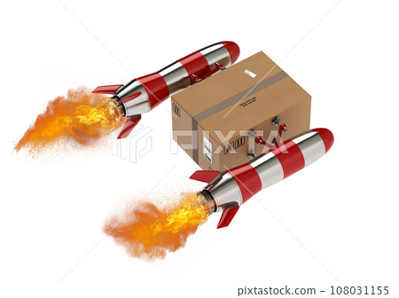 Fast delivery of a package by fast turbo... - Stock Illustration ...