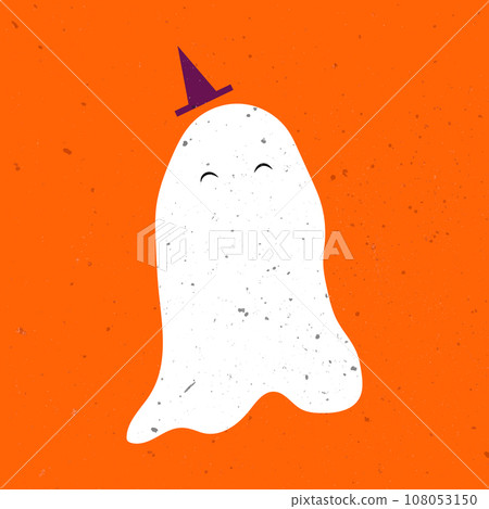 Little cute ghost. Cute ghost celebrate... - Stock Illustration ...