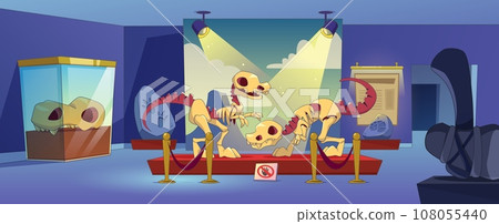 Night archeology museum interior design - Stock Illustration [108055440 ...