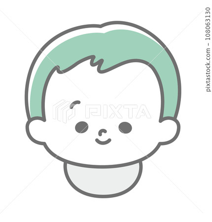 Expression: Smiling baby face single item_3 colors - Stock Illustration ...