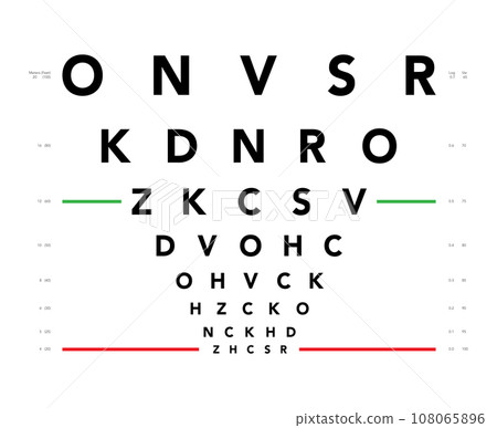 LogMAR chart Eye Test Chart medical...-插圖素材 [108065896] - PIXTA圖庫