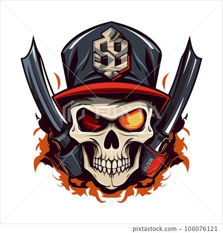Skull Leader Logo Skull Head Mascot Logo Esport Skull Stock Vector