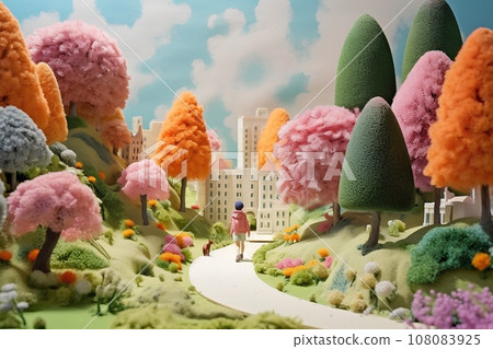 Spring Park Series-2 (3D) Diorama - Stock Illustration [108083925] - PIXTA