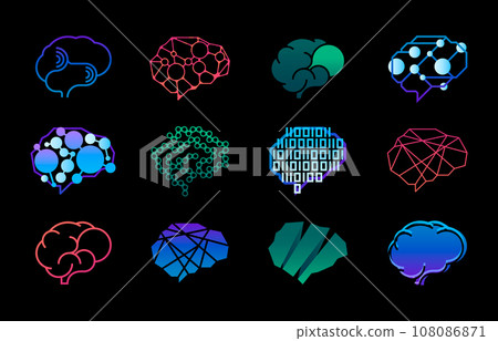 Human brain emblem. Colorful abstract human...-插圖素材 [108086871] - PIXTA圖庫