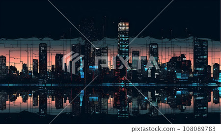architecture abstract cityscape buildings with... - Stock Illustration ...