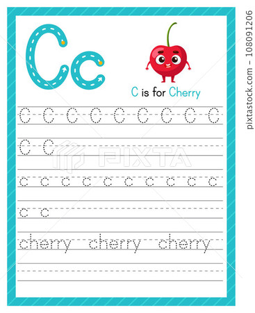 Trace letter C uppercase and lowercase.... - Stock Illustration ...